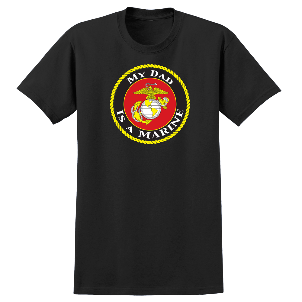 USMC Seal My Dad Is a Marine Youth Tee-Black – Frontline Military Apparel