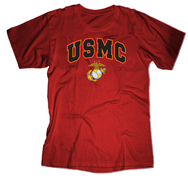 USMC Above EGA Mens Tee-Red – Frontline Military Apparel